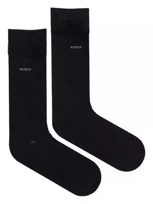 BOSS Logo-embroidered Ankle Socks - Black
