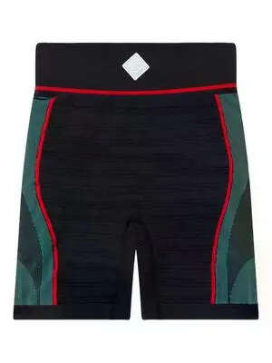 Casablanca Ribbed Panelled Cycling Shorts - Black
