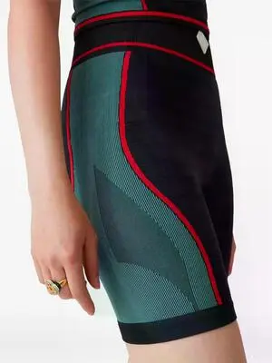Casablanca Ribbed Panelled Cycling Shorts - Black