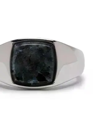 Tom Wood Sterling Larvikite Signet Ring