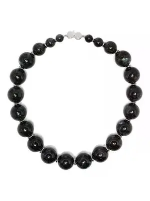 TOM WOOD Larvikite Bead Collar Necklace