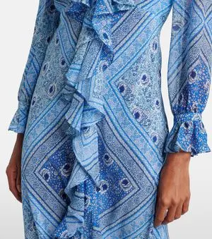 Rixo Gracye Ruffled Maxi Dress - Blue