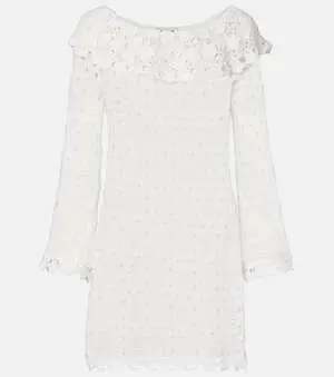 Rixo Envalira Crochet Mini Dress - White