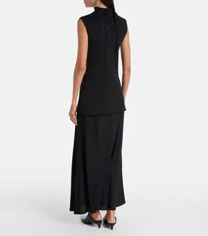 JIL SANDER Sleeveless Mock Neck Maxi Dress - Black
