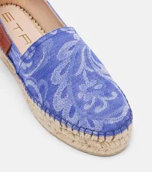 Etro Paisley Denim Jacquard Espadrilles - Blue
