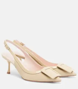 ROGER VIVIER Viv In The City 65 Slingback Pumps - Beige