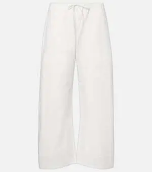 LESET Kyoto Cotton Barrel-leg Pants - White
