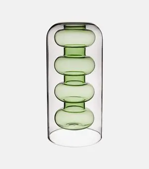 TOM DIXON Bump Tall Glass Vase - Green