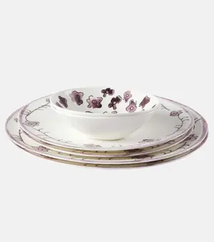 SERAX Dark Viola Anemone Milk Starter Plate And Bowl Set Marni - White