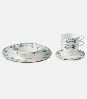 SERAX Midnight Flowers Blossom Milk Porcelain Breakfast Set Marni - White