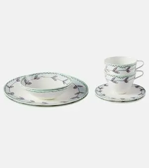 SERAX Midnight Flowers Blossom Milk Porcelain Breakfast Set Marni - White
