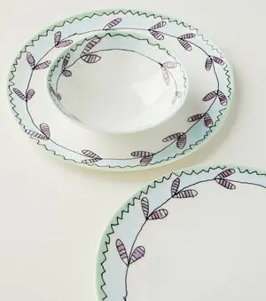 SERAX Midnight Flowers Blossom Milk Porcelain Breakfast Set Marni
