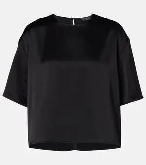 LESET Barb Satin T-Shirt Black