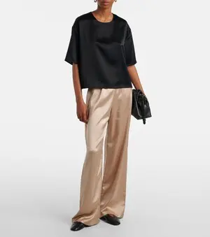 LESET Barb Satin T-shirt - Black
