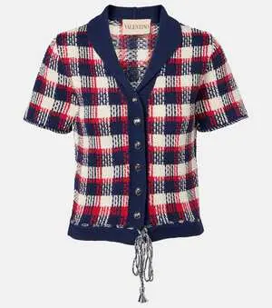 Valentino Garavani Checked Cotton Cardigan