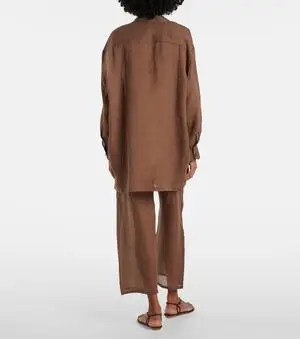 LESET Niko Oversized Ramie Shirt - Brown