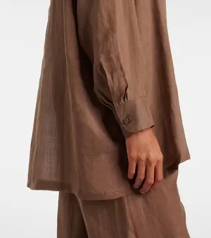 LESET Niko Oversized Ramie Shirt - Brown