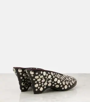Khaite Cloak 75 Studded Wedge Mules - Black