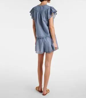 Ulla Johnson Effie Lace-trimmed Cotton Top