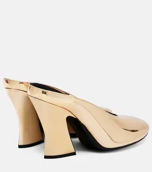 Givenchy Sculpted 95 Mirrored Leather Mules - Gold