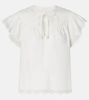 Ulla Johnson Effie Embroidered Cotton Top - White