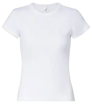 LESET Ribbed-knit Cotton T-shirt - White