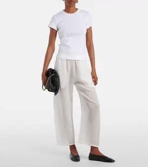 LESET Ribbed-knit Cotton T-shirt