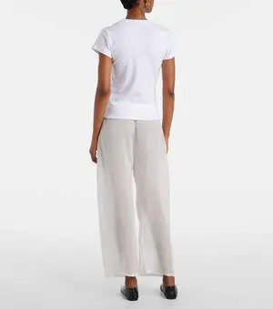 LESET Ribbed-knit Cotton T-shirt