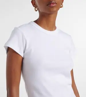 LESET Ribbed-knit Cotton T-shirt