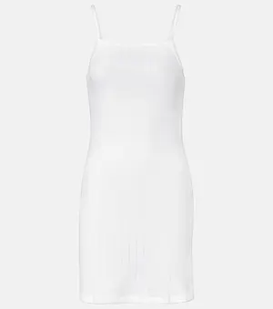 LESET Pointelle Cotton Minidress - White