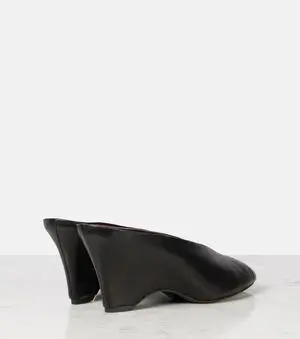 Khaite Cloak Wedge Mules - Black