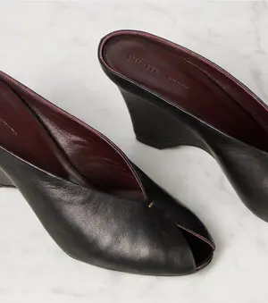Khaite Cloak Wedge Mules - Black
