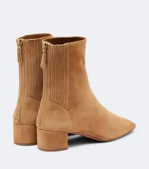 AQUAZZURA Saint Honore 35 Suede Ankle Boots - Brown