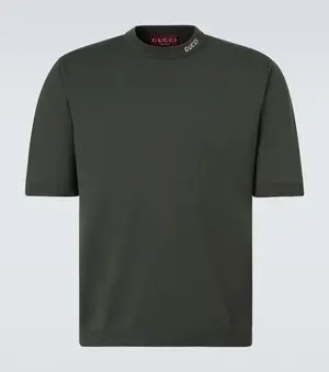 Gucci Logo Silk And Cotton T-shirt - Green