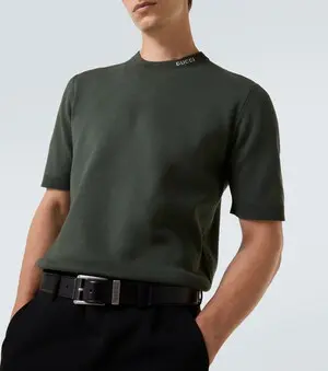 Gucci Logo Silk And Cotton T-shirt - Green