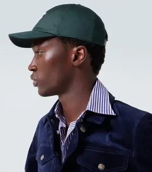 TOM FORD Tf Embroidered Leather-trimmed Baseball Cap - Green