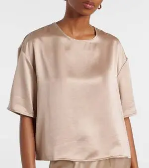 LESET Barb Satin T-shirt - Beige