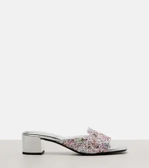 JIMMY CHOO Dina 45 Glitter Mules