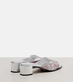 JIMMY CHOO Dina 45 Glitter Mules