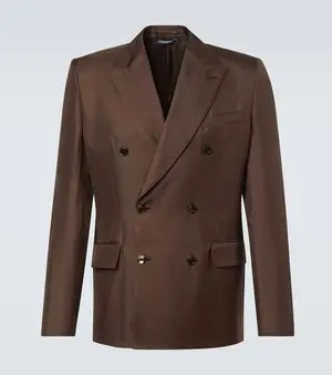 Dolce & Gabbana Silk Twill Double-breasted Blazer