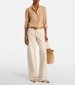AQUAZZURA Milanese 50 Leather Slingback Pumps - Beige