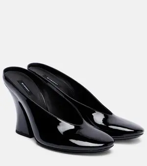 Givenchy Sculpted Patent Leather Mules - Black