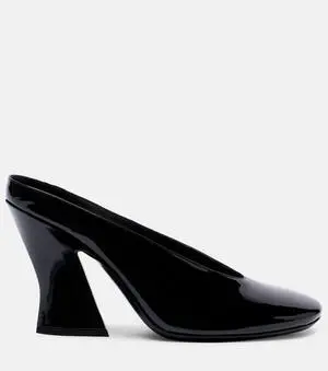 Givenchy Sculpted Patent Leather Mules - Black