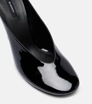 Givenchy Sculpted Patent Leather Mules - Black