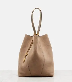 Chloé Spin Medium Suede Tote - Beige