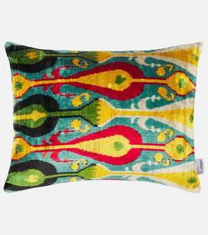 LES-OTTOMANS Silk And Cotton Cushion - Multicoloured