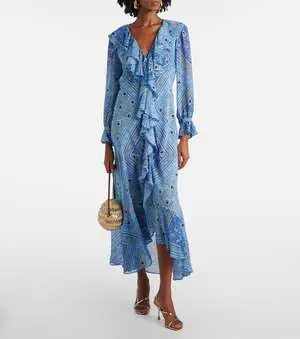 Rixo Gracye Ruffled Silk Maxi Dress