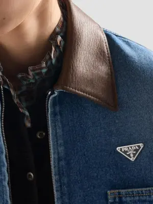 Prada Cropped Denim Jacket - Blue
