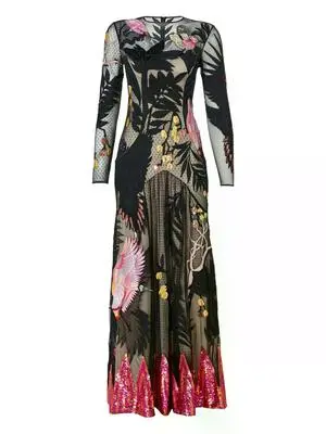 TEMPERLEY LONDON Embroidered Sequin-hem Dress