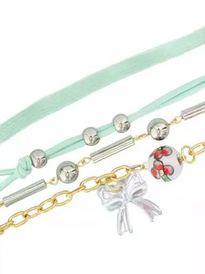 AMIR SLAMA Beaded Bow-charms Bracelet
